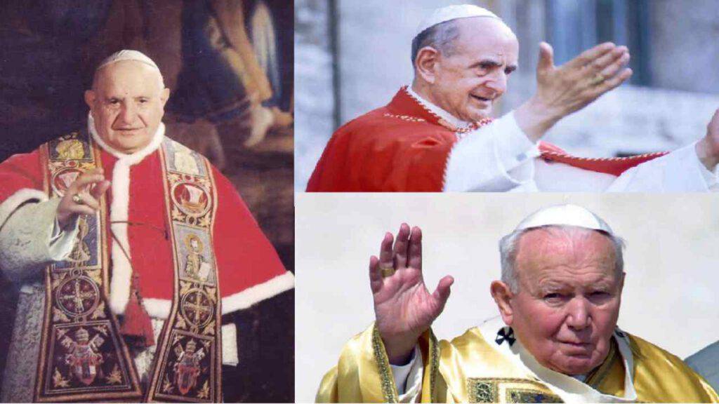I "Tre Papi santi" che si sono succeduti alla guida della Chiesa