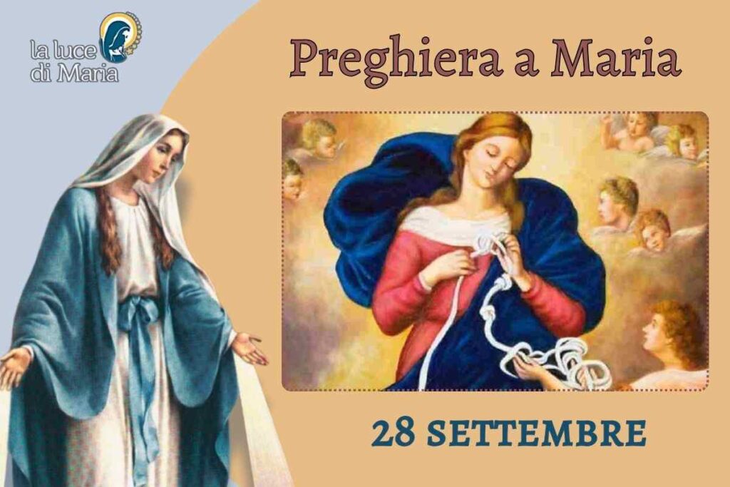 28 settembre, Maria che scioglie i nodi: salva matrimonio in crisi